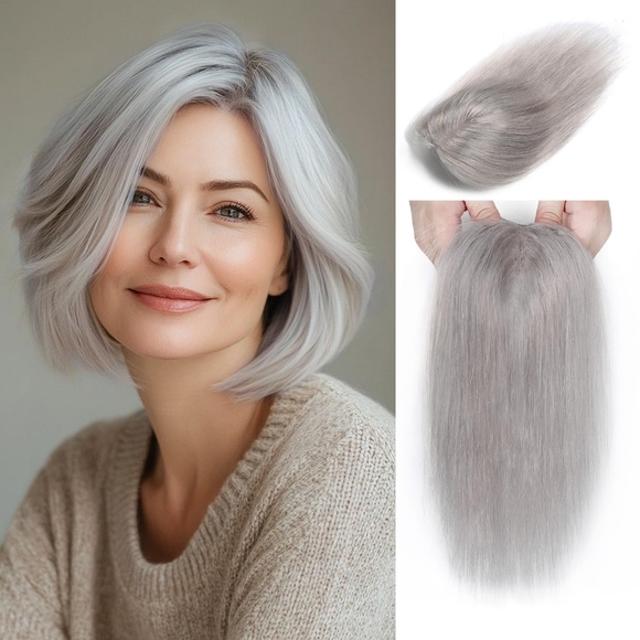Reecho | Hair | Hair Toppers For Women Real Human Hair Seamless Human ...